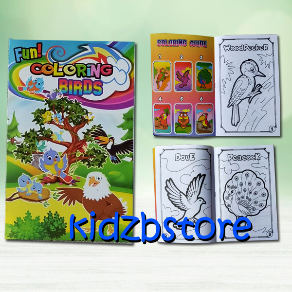 Buku mewarnai anak Burung | Coloring book Birds | belajar mewarnai ...