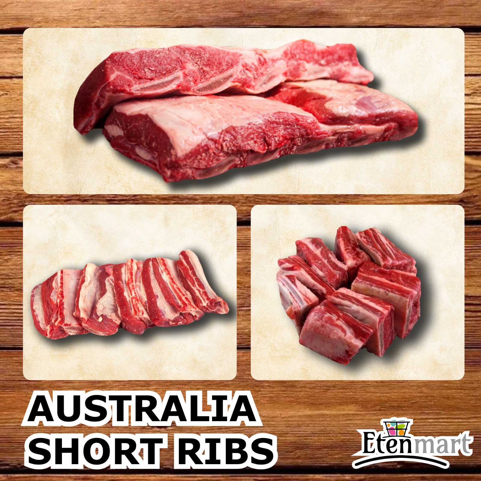 Daging Iga Sapi Import / Australia Short Ribs 1 kg potongan (5-7cm)/(12 ...