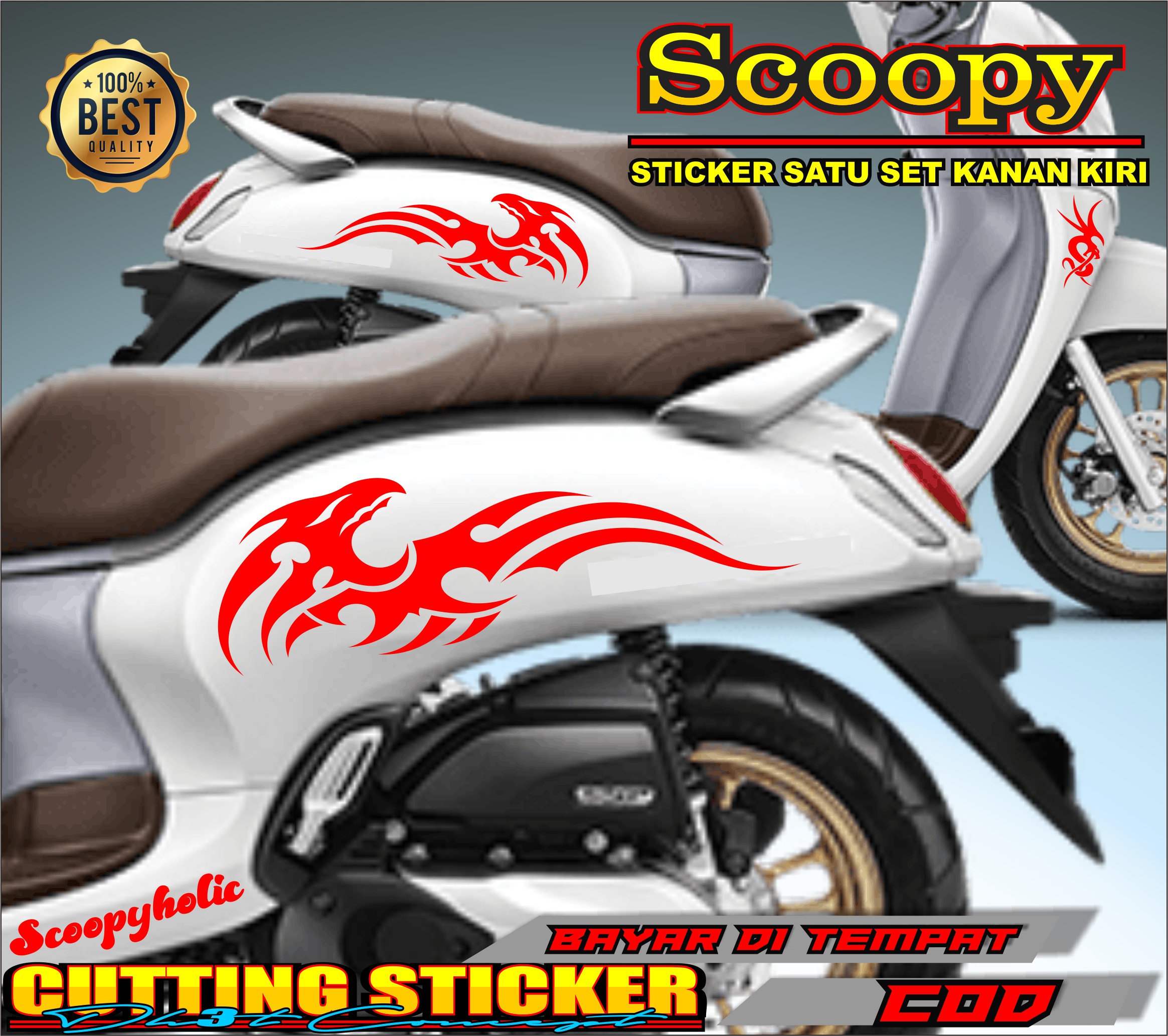STICKER SCOOPY STRIPING TRIBAL NAGA SCOOPY NEW PRESTIGE CUTTING STICKER ...