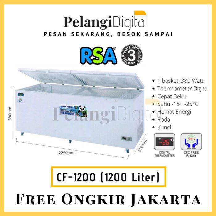 RSA Chest Freezer Box Garansi Resmi - 1200 Liter - CF-1200 | Lazada ...