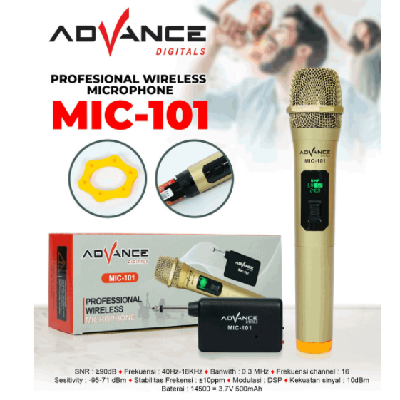 Advance Mic Wireless Advance MIC-101 Gold Profesional Microphone ...