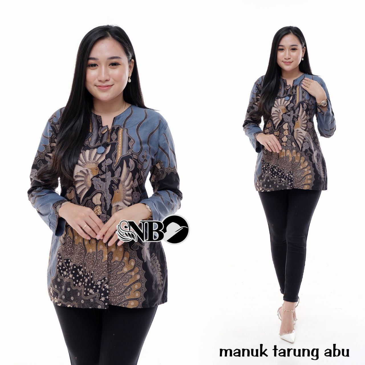 Blouse Batik Kerja Wanita Modern Baju Batik Wanita Lengan Balon Seragam ...