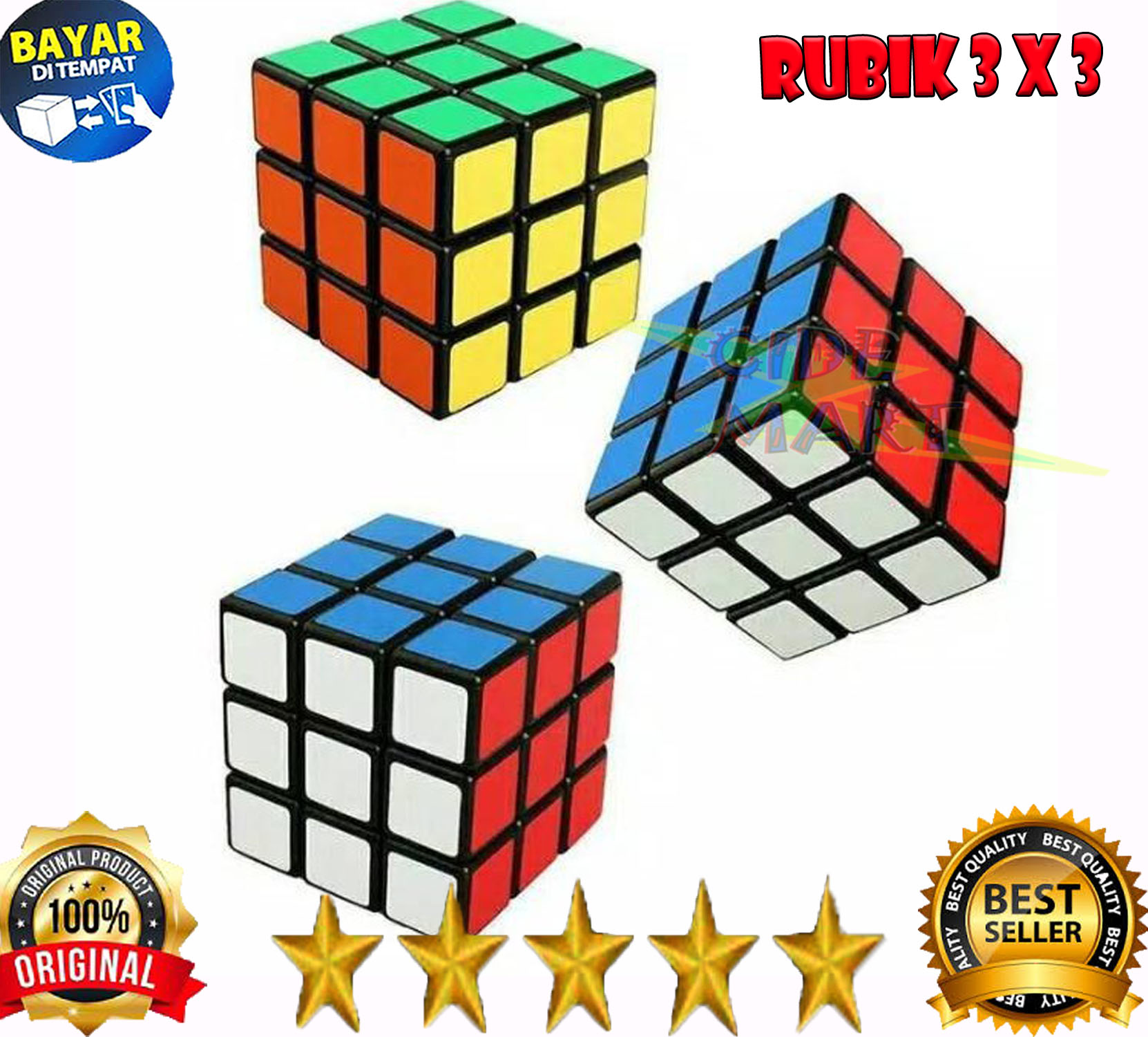 Rubik Cube 3x3 / Mainan Puzzle Rubrik Rubik Cube Cubes 3x3x3 Warna ...