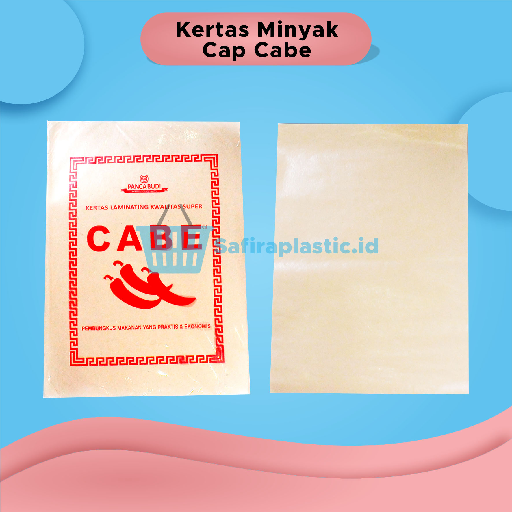 Kertas Bungkus Nasi Cap Cabe / Kertas Minyak Coklat | Kertas Coklat ...