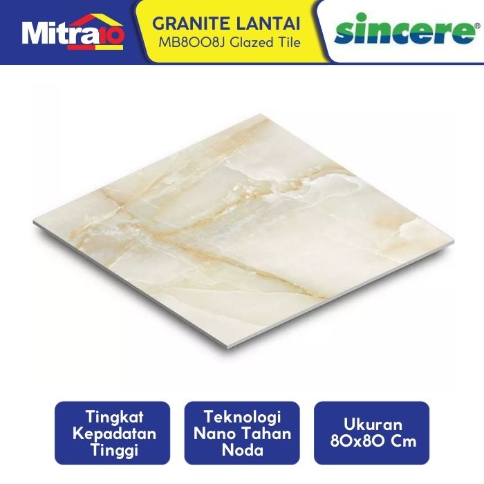 Sincere Granite Lantai MB8008J Glazed Tile 80x80 Cm Putih Ivory ...