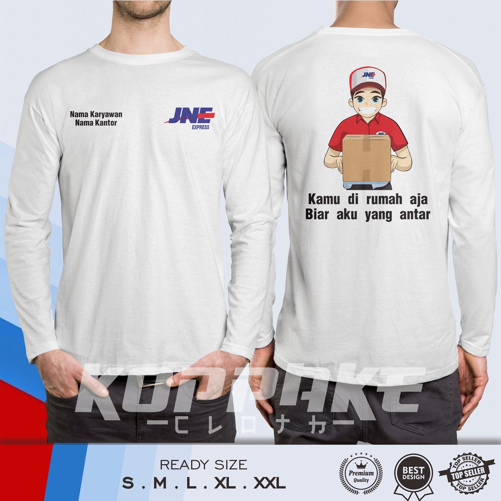 Kaos JNE Express Joni Maskot Request Nama Karyawan dan Kantor Lengan ...