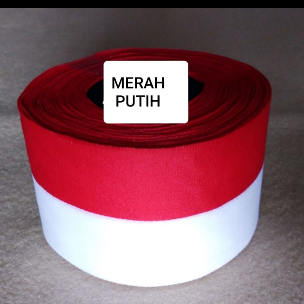 PITA MERAH PUTIH LEBAR 5CM BAHAN SATIN ISI 18 METER | Lazada Indonesia