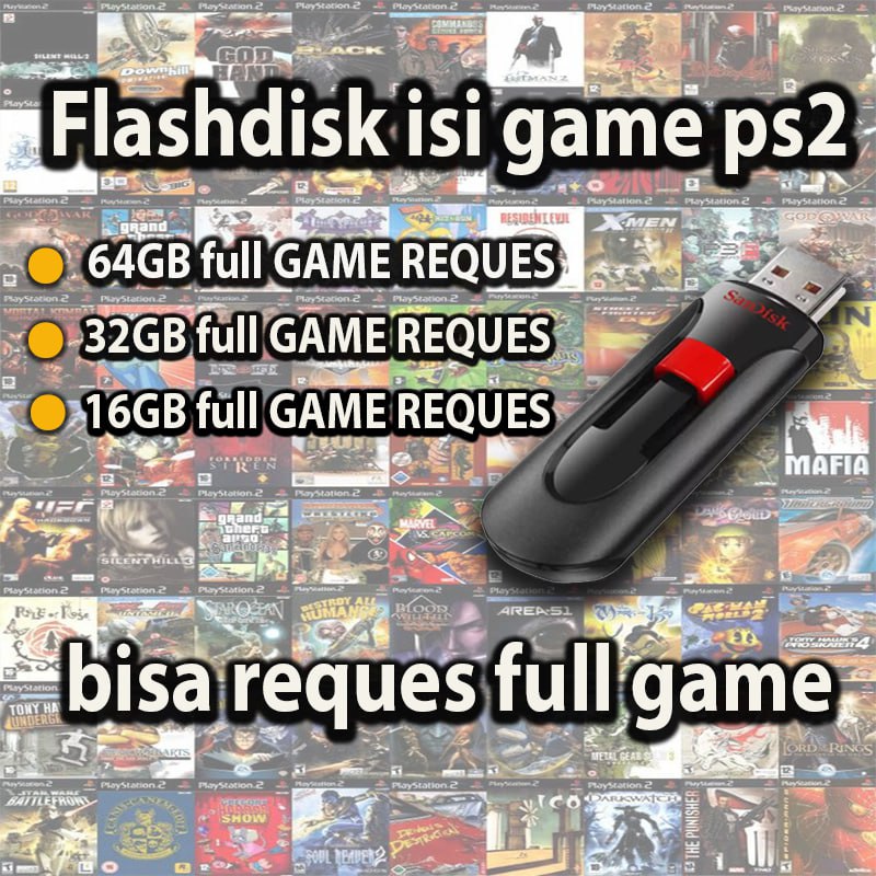 Flashdisk isi game ps2 999game bisa reques full game | Lazada Indonesia