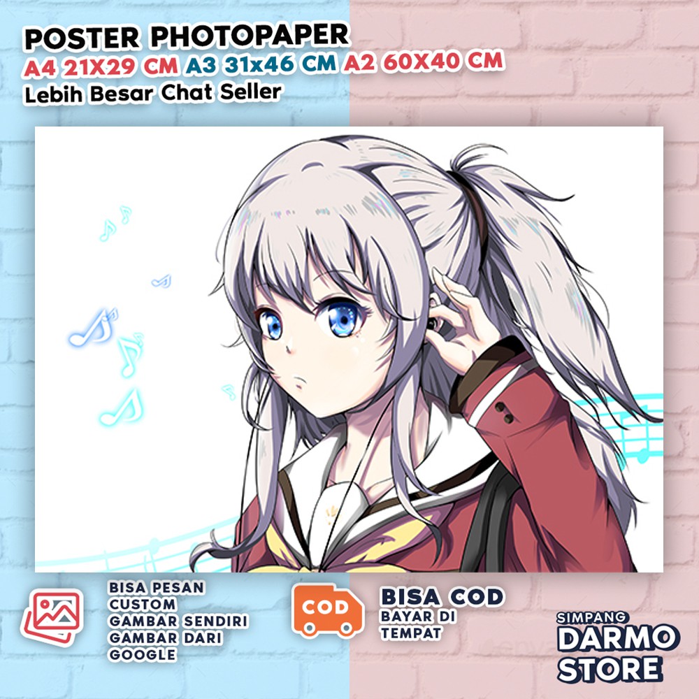 Poster Charlotte Hisan Dinding Anime Wibu Nao Tomori Yuu Shunsuke Ayumi ...