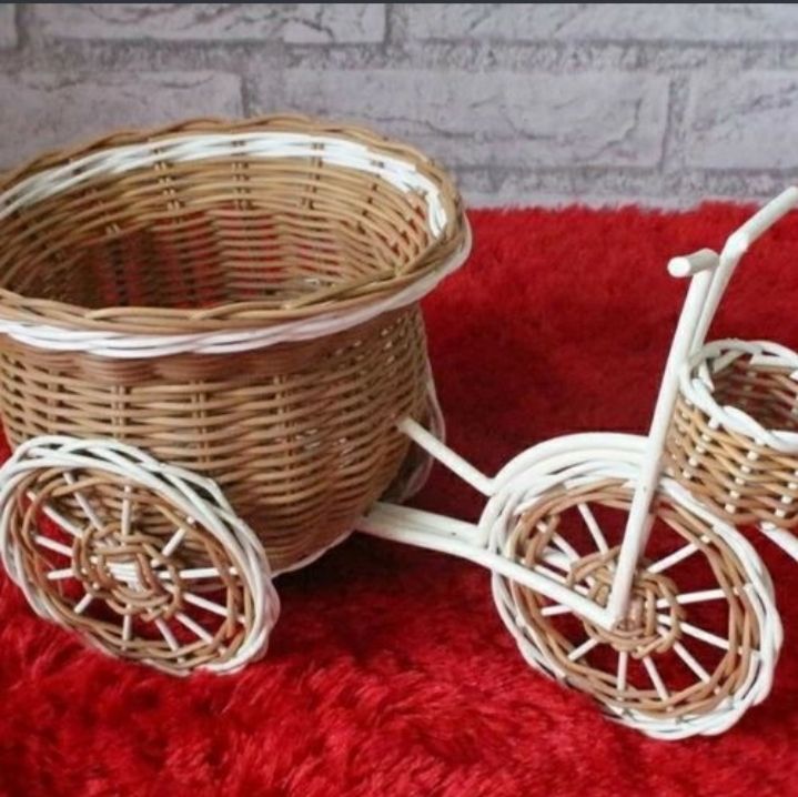 VAS BUNGA MODEL SEPEDA ROTAN SINTESIS | Lazada Indonesia