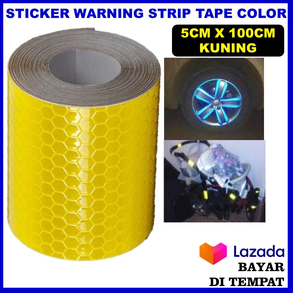 Nano Car Reflective Sticker Warning Strip Tape Color 5x100cm - Stiker ...