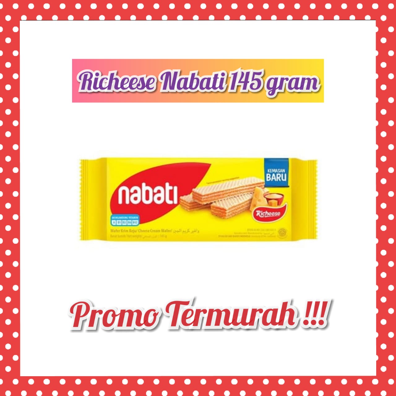 WAFER NABATI RICHEESE 145 GRAM GR WAFER RASA KEJU CEMILAN CAMILAN ...