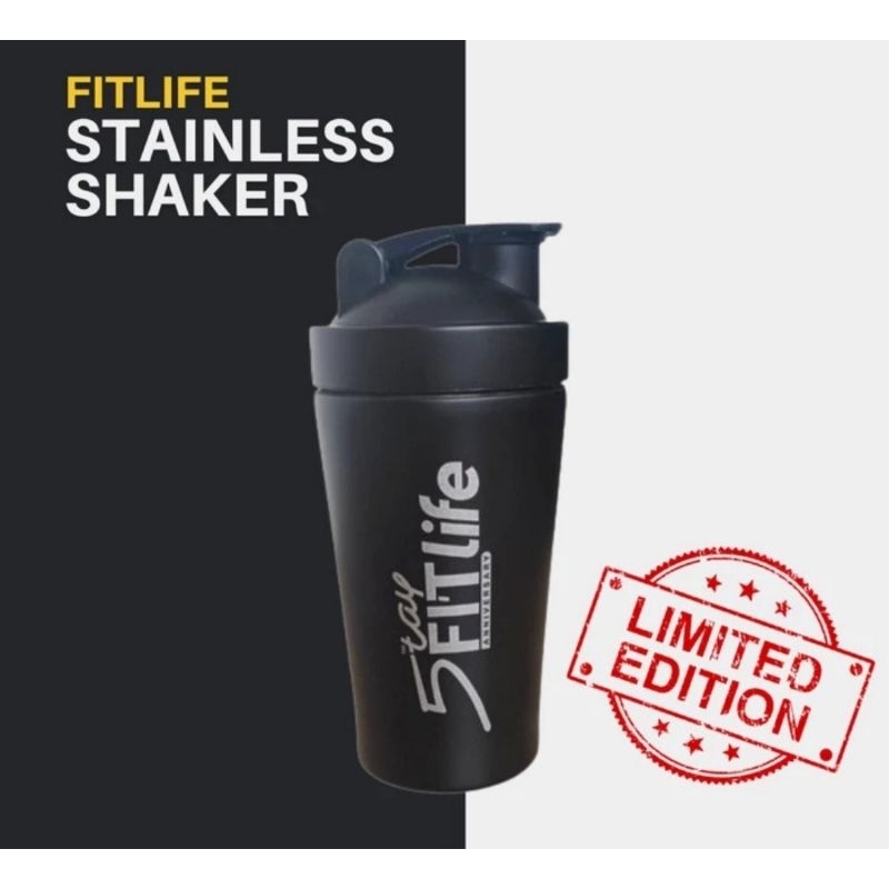botol shaker original fitlife stainless steel pengocok susu whey fit ...
