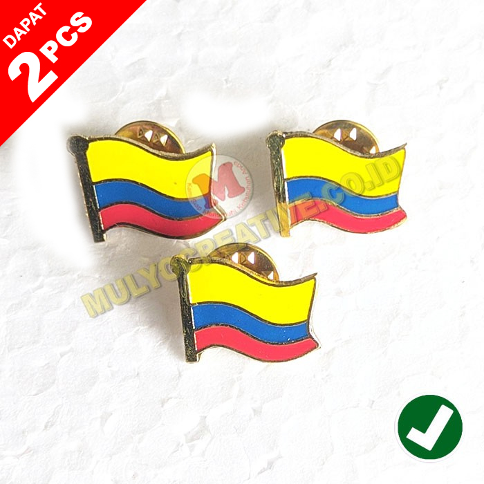Pin Bendera Columbia Pin Flag Columbia Pin Bros Bendera Columbia /2pcs ...