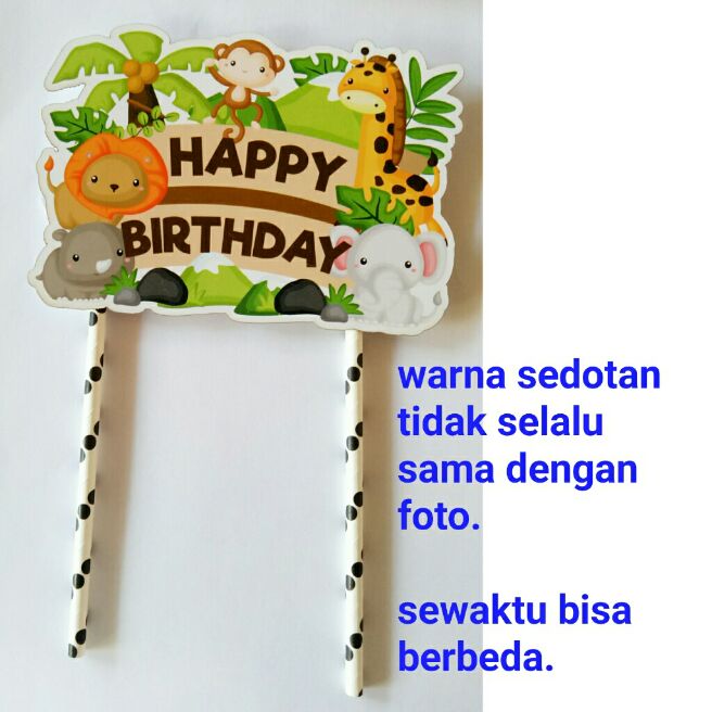 topper toper hiasan sedotan kue cake ulang tahun happy birthday ...
