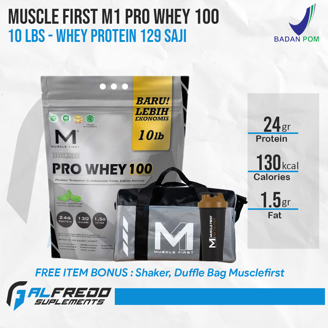 M1 Muscle First Pro Whey 100 Ukuran 10 Lbs 129 Saji Whey Protein BPOM ...