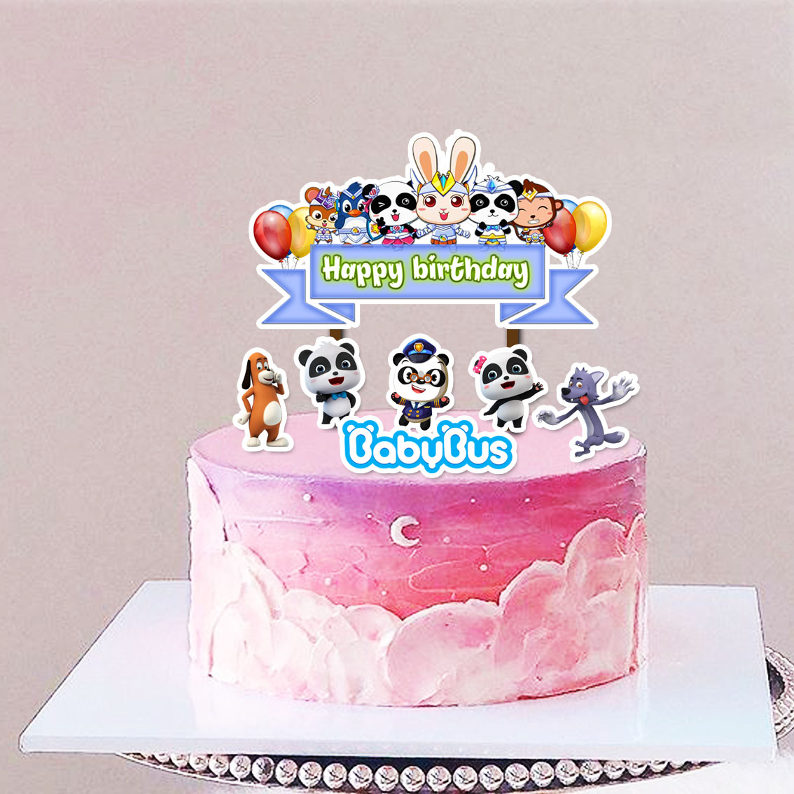 Topper cake babybus happy birthday hiasan kue ulang tahun | Lazada ...
