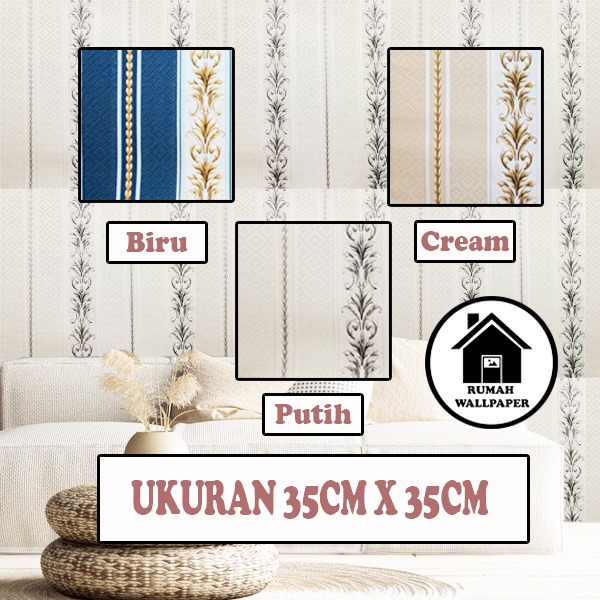 RW Wallpaper Foam 3D Motif Batik Garis Lurus Wall Paper Dinding ...