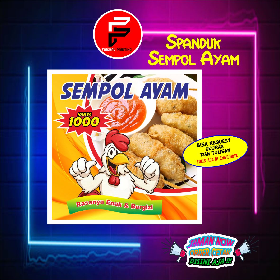 Spanduk Sempol Ayam / Banner Sempol Ayam / Spanduk Warung / Banner ...