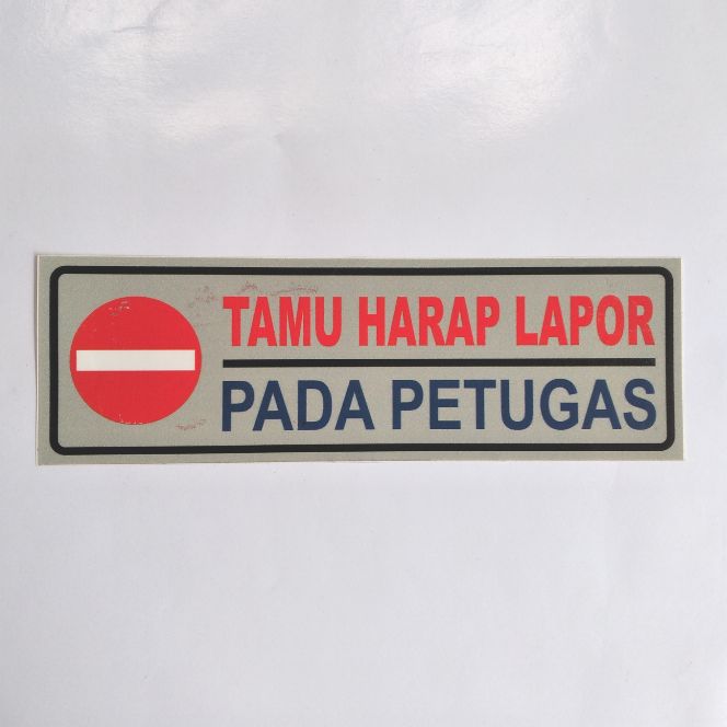 Stiker tamu harap lapor petugas sticker keamanan security kantor ...