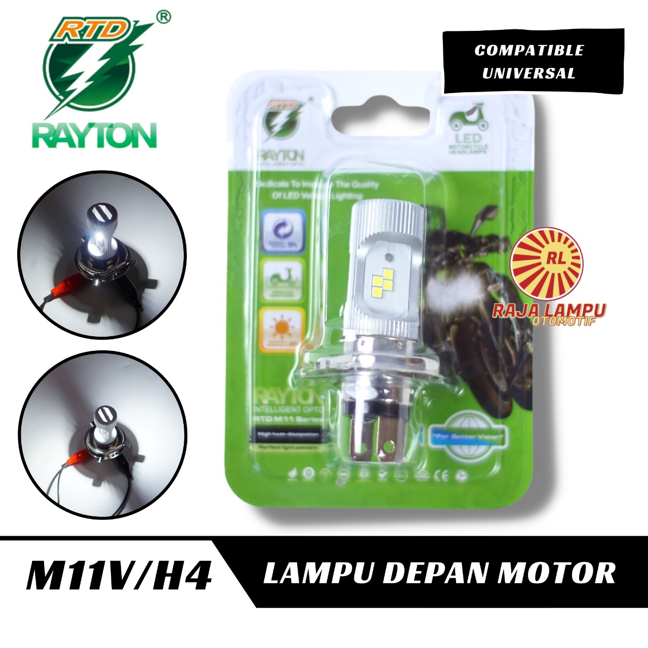 LAMPU RTD M11V-H4 8 MATA LED RAYTON Power 9W 8L MOTOR BEBEK MATIC | Lazada Indonesia