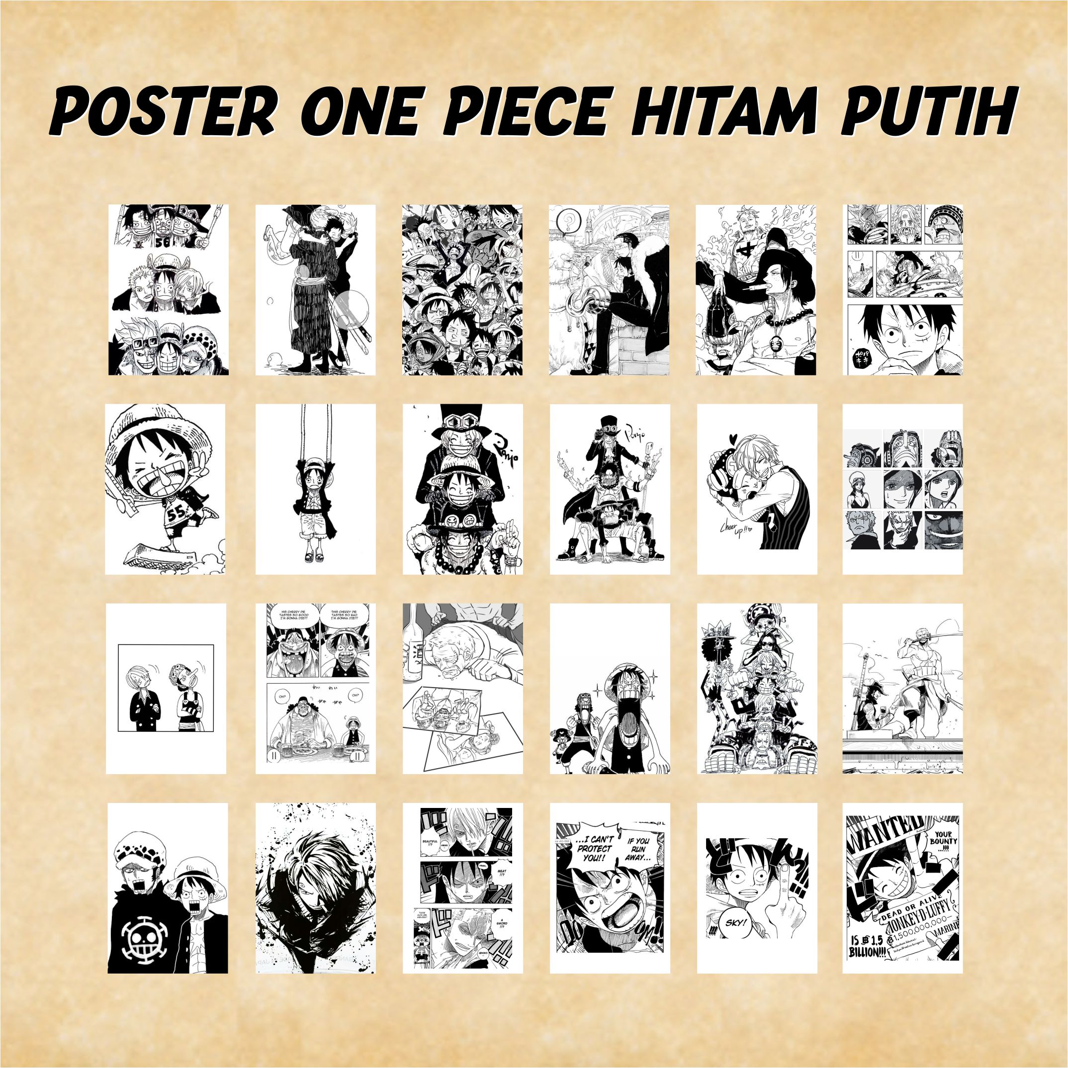 (isi 24) Poster dinding one piece | Lazada Indonesia