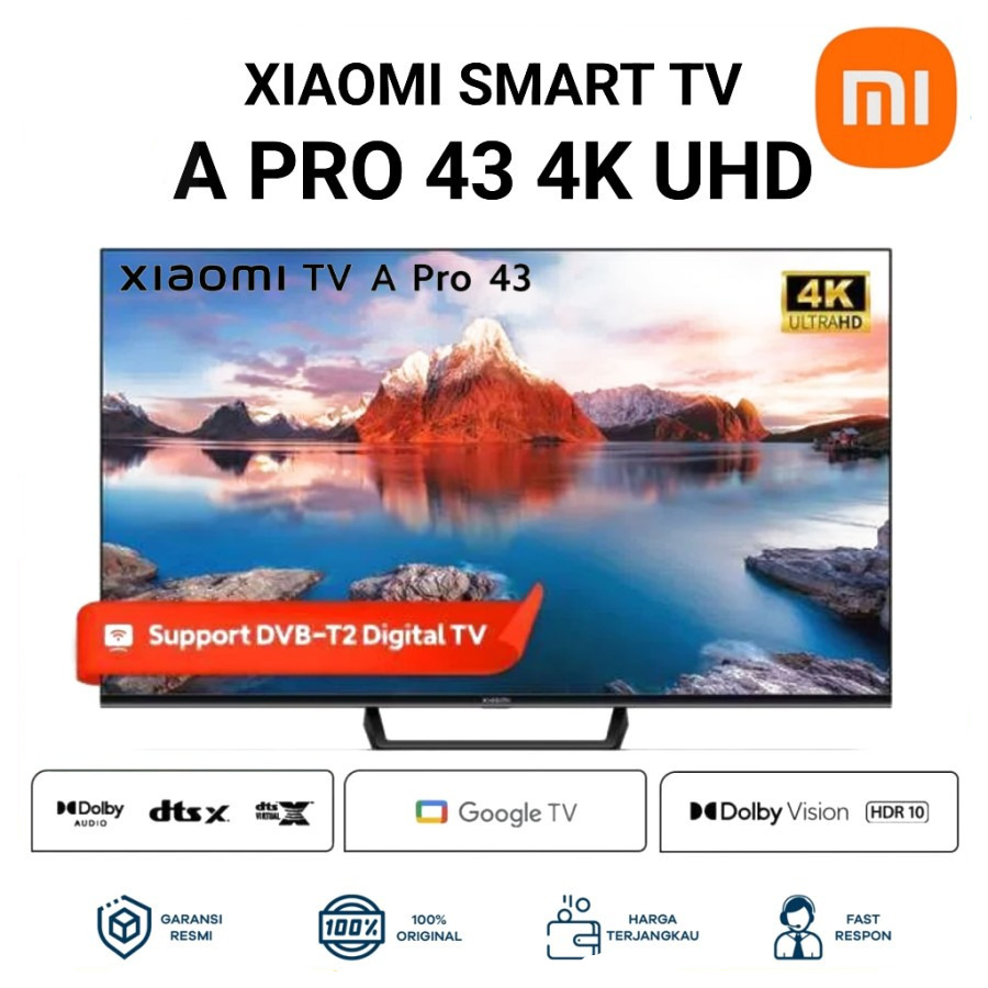 TV XIAOMI A PRO 43 INCI UHD GOOGLE TV ANDROID TV - 4K ANDROID GOOGLE ...