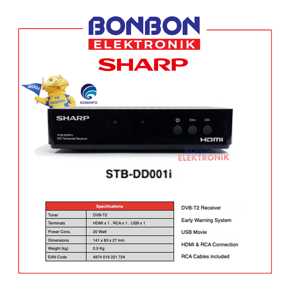 Sharp Set Top Box STB-DD001i Digital TV Receiver STB DVB-T2 | Lazada ...