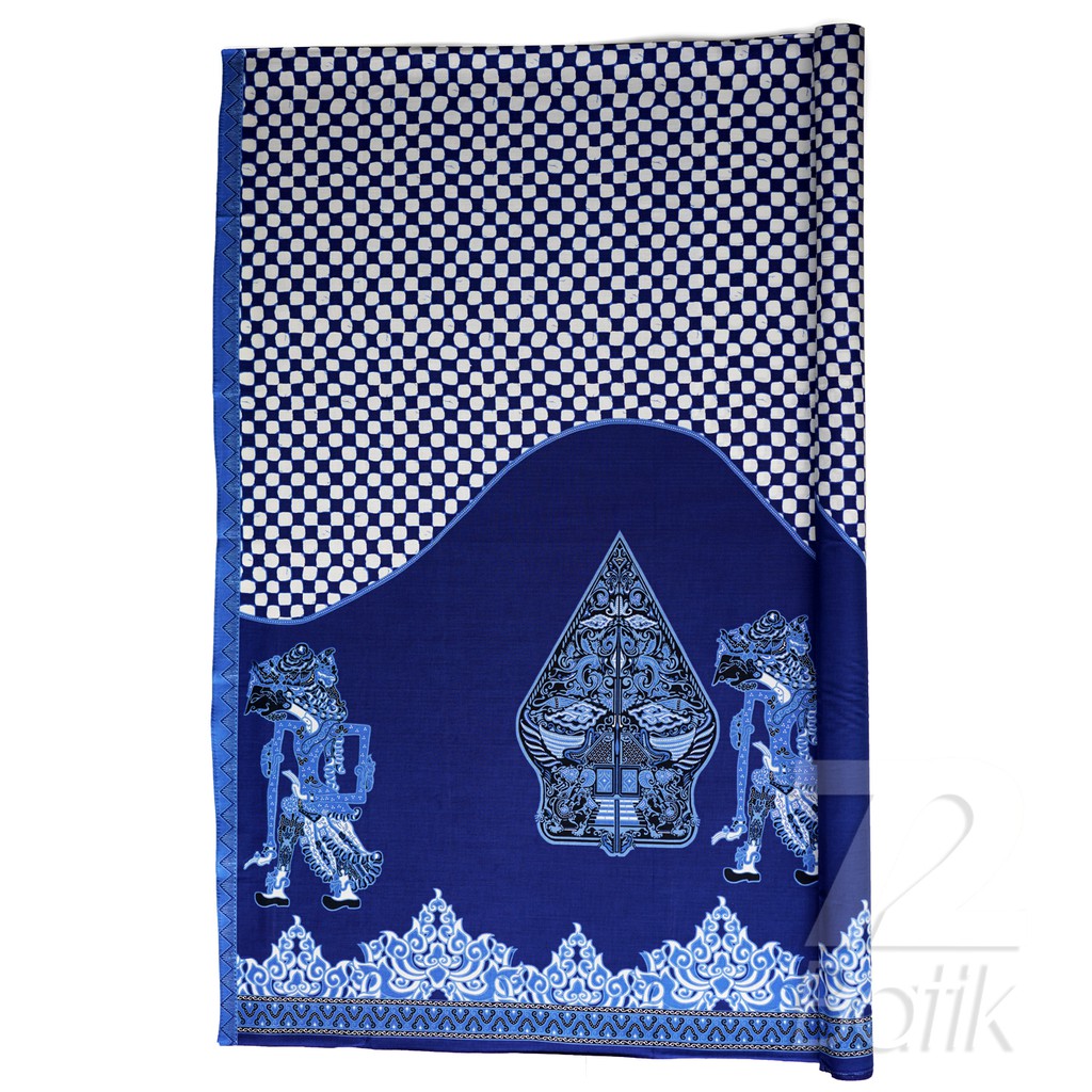 KAIN BATIK PREMIUM BAHAN KATUN MOTIF WAYANG WARNA BIRU LANGIT LIGHT ...