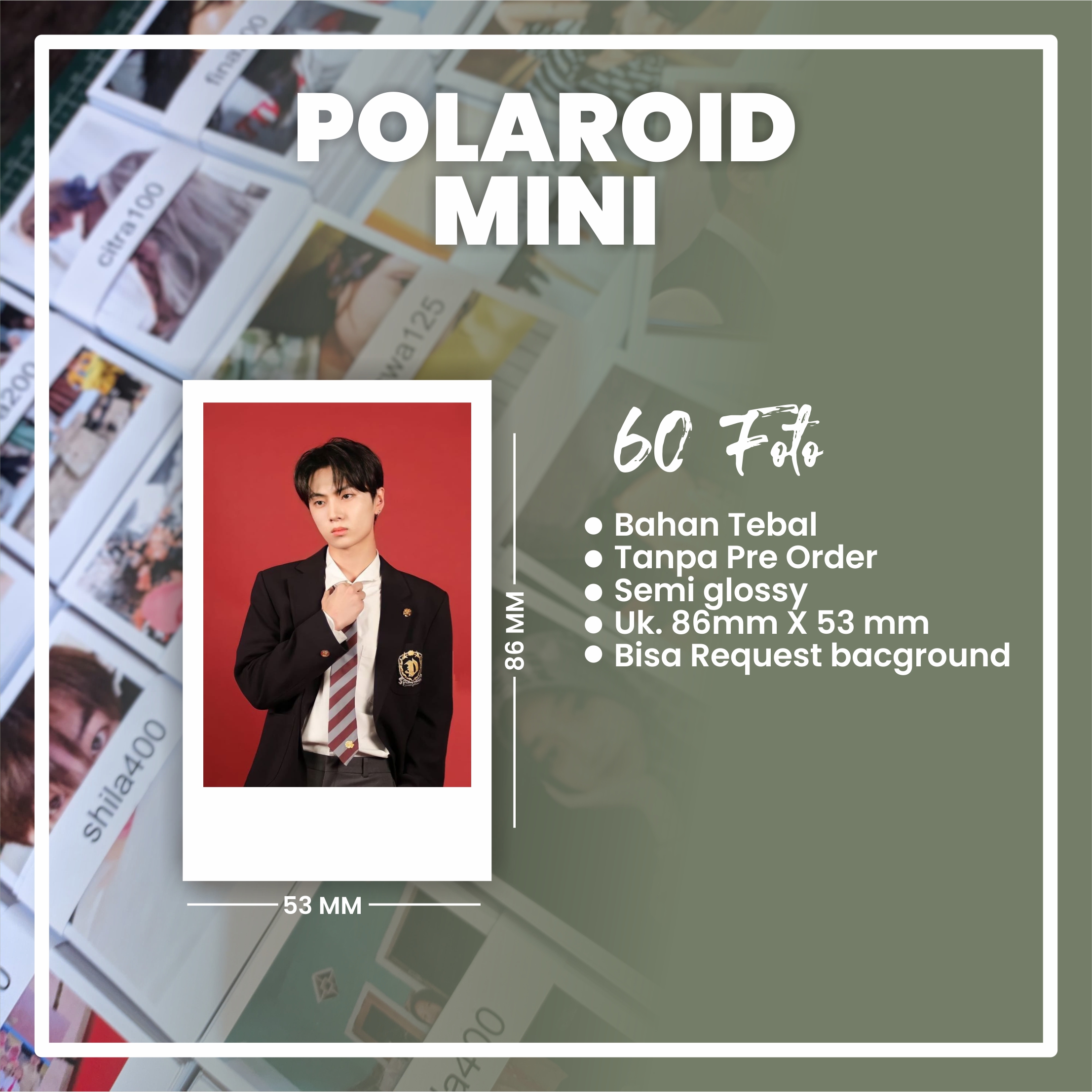 Polaroid ukuran mini 60 foto Tanpa pre order proses cepat | Lazada ...