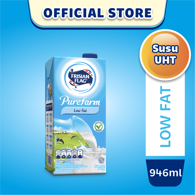 Frisian Flag Purefarm UHT Susu Cair - Lowfat 946 ml - Susu Siap Minum ...