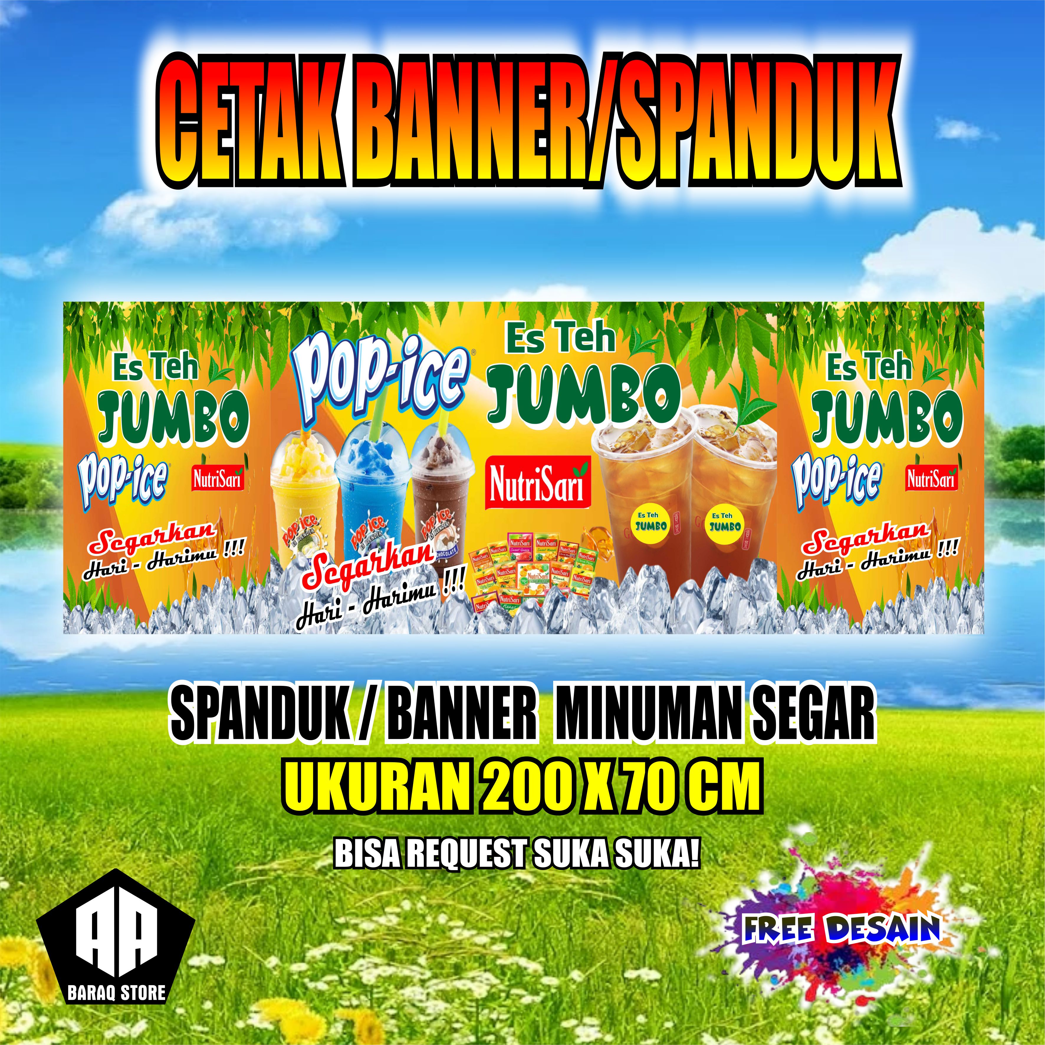 Cetak Banner Cetak Spanduk ES TEH JUMBO POP ICE NUTRISARI UKURAN 200X70 ...