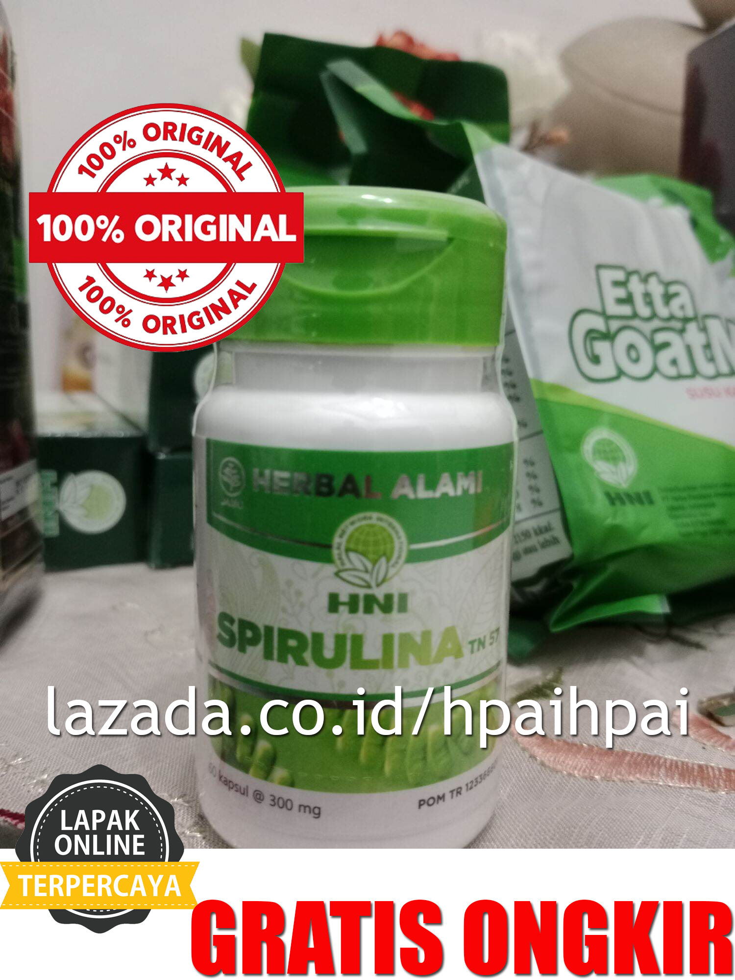 Spirulina HNI isi 60 Kapsul Original ijin EDAR BPOM | Lazada Indonesia
