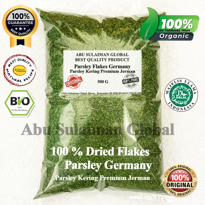 Rempah Daun Parsley Kering Peterseli Kering 500 gram Import Jerman ...