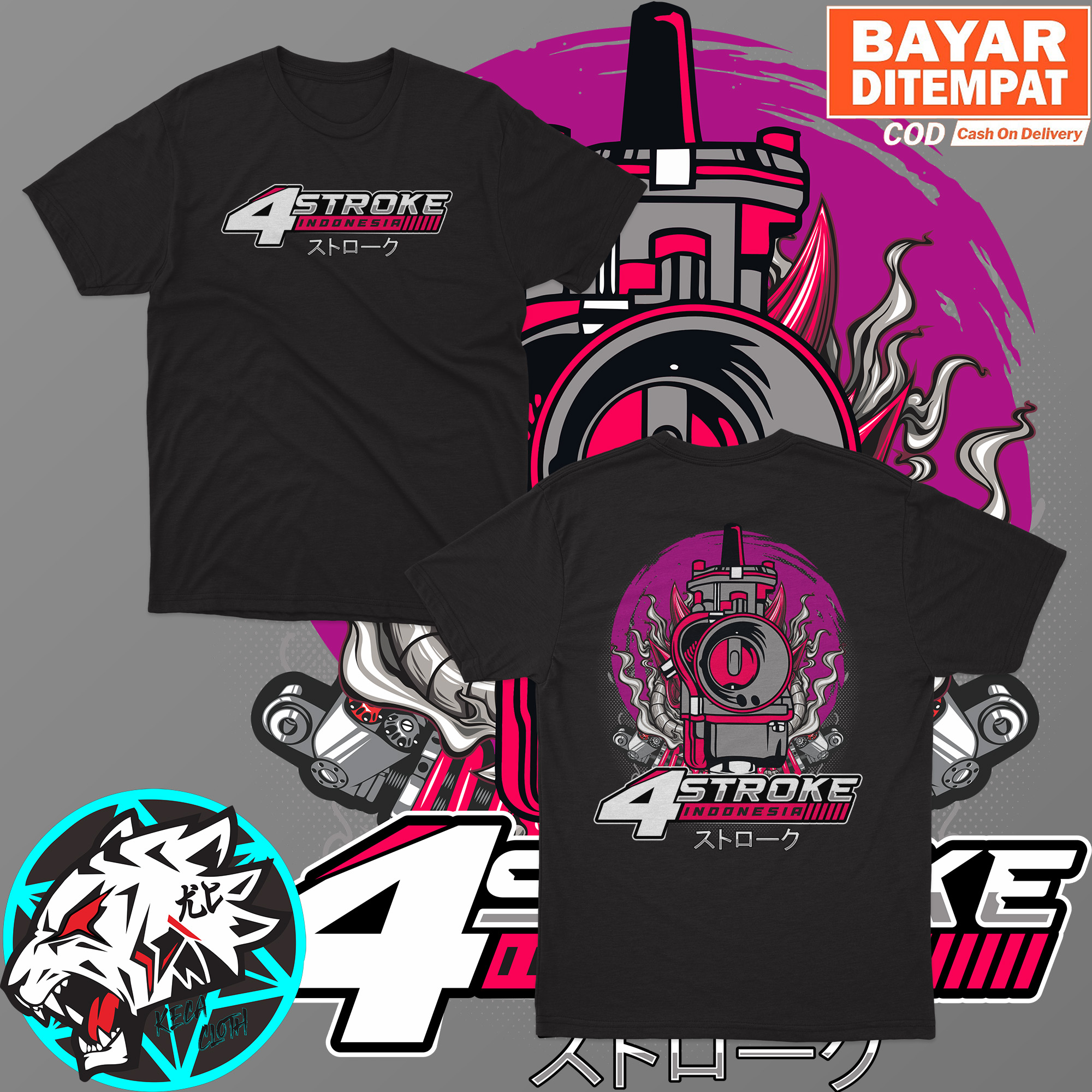 KAOS BAJU RACING 4STROKE INDONESIA KARBURATOR BIG SIZE JUMBO KAOS 4 ...