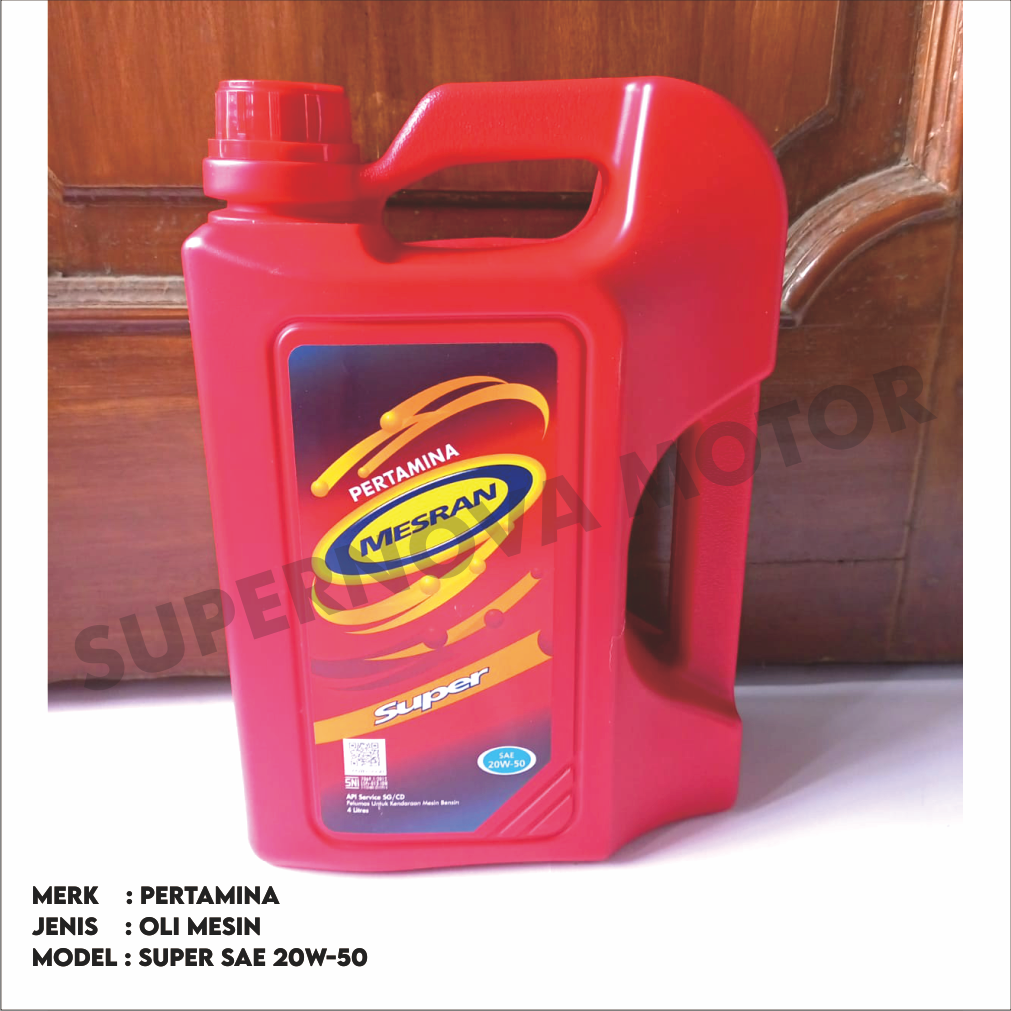 OLI MESIN PERTAMINA MESRAN SUPER SAE 20W-50 API SERVICE SG/CD KEMASAN ...
