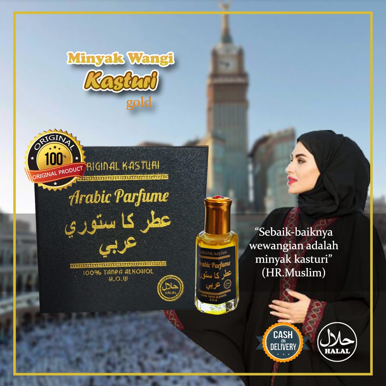 { COD } Parfume Kasturi GOLD/YELLOW [BOX] Asli 100% NON ALKOHOL - Untuk Pria Dan Wanita ...