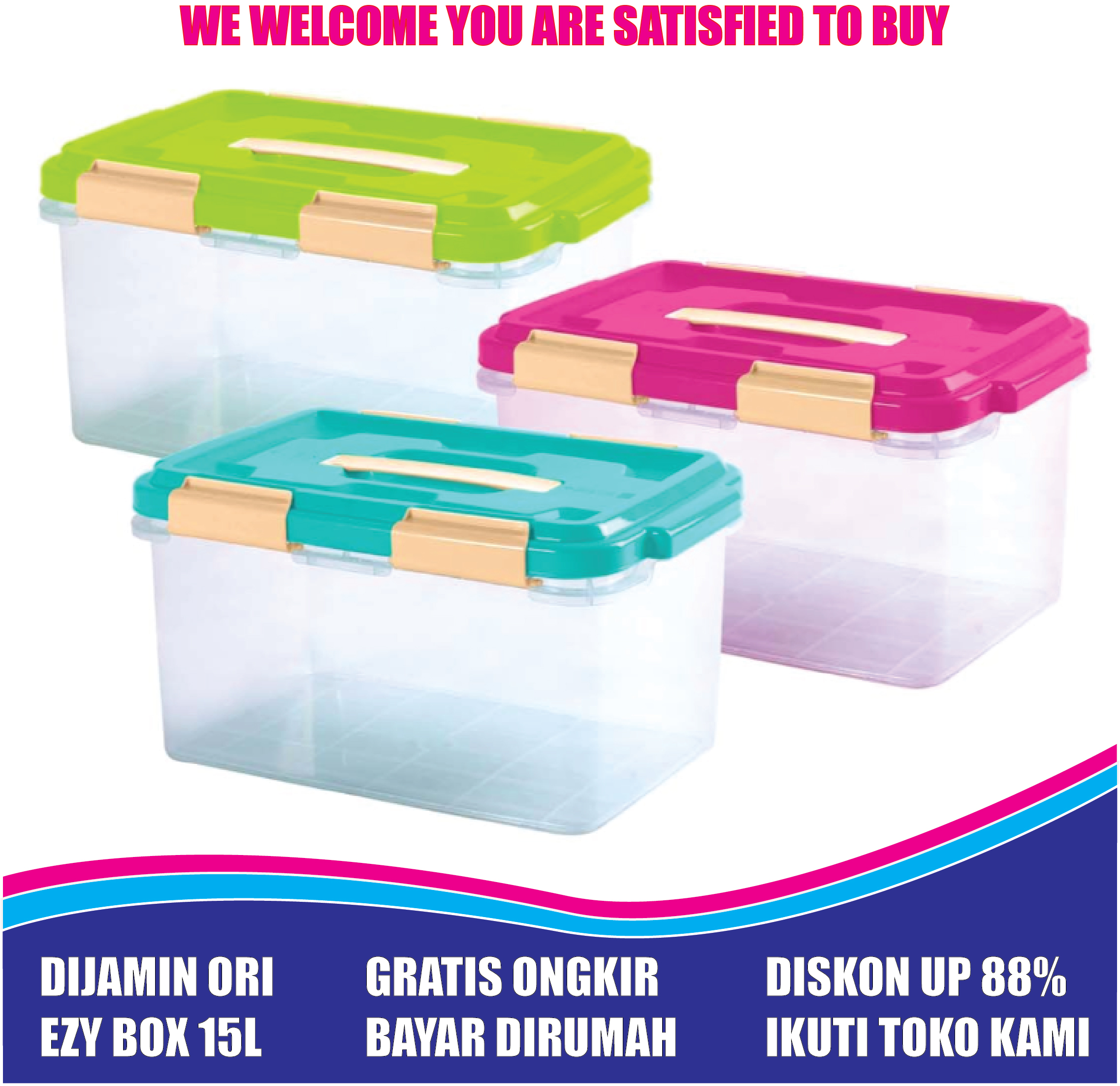 SHINPO / EZY CONTAINER BOX CB 15 LITER & EZY 150 LITER 2 PCS KOTAK ...