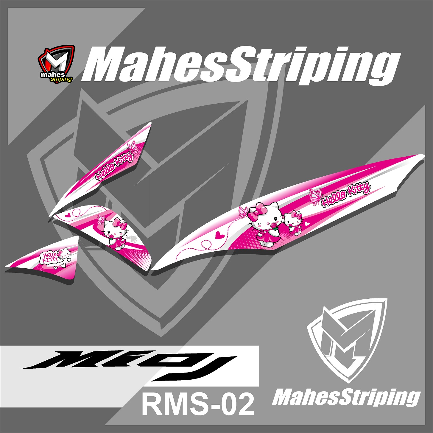 Sticker Stiker Striping Lis Variasi Motor Mio J Semi Full Desain Hello ...