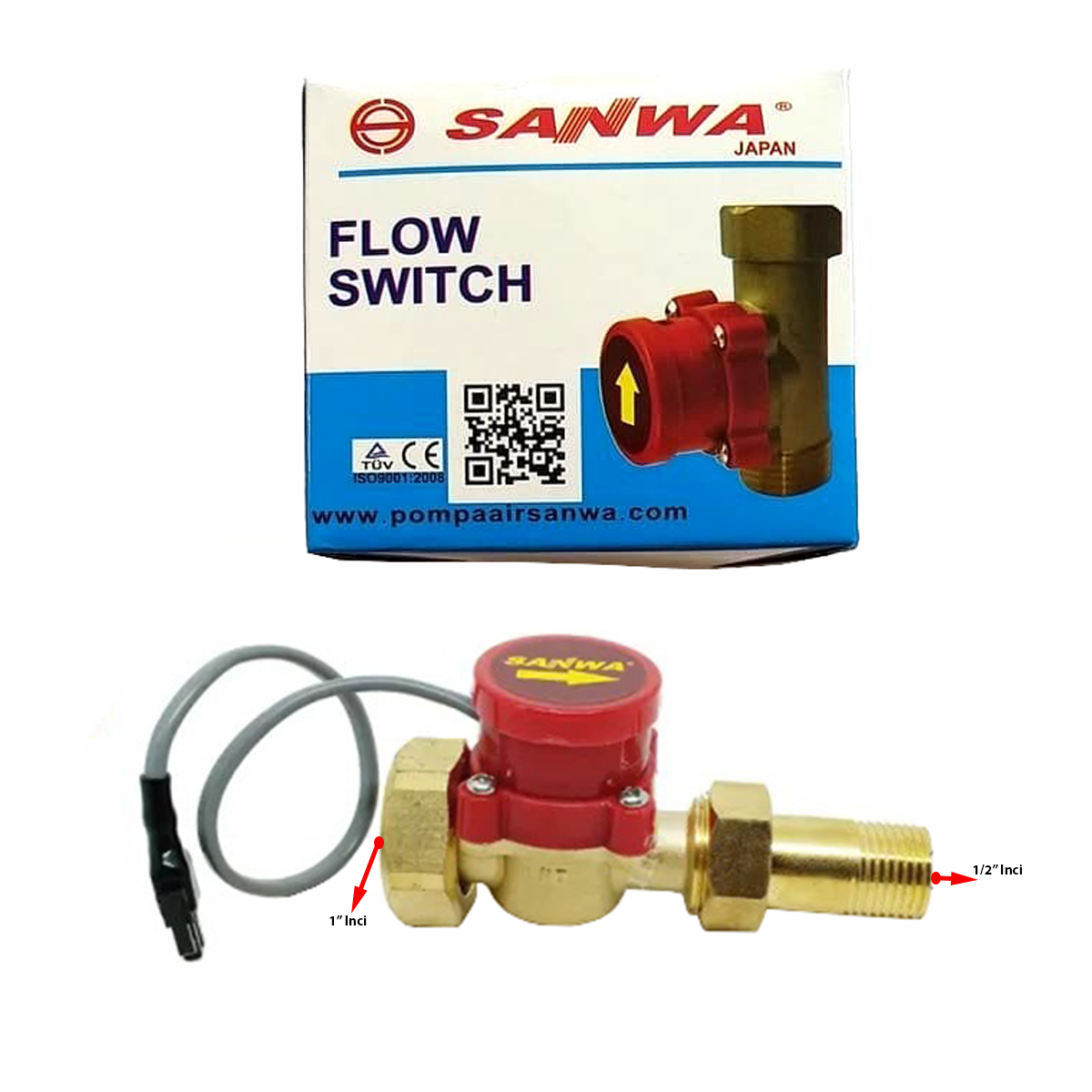 MB - Flow Switch SANWA 1/2 Inch - Otomatis Pompa Air Dorong Booster ...