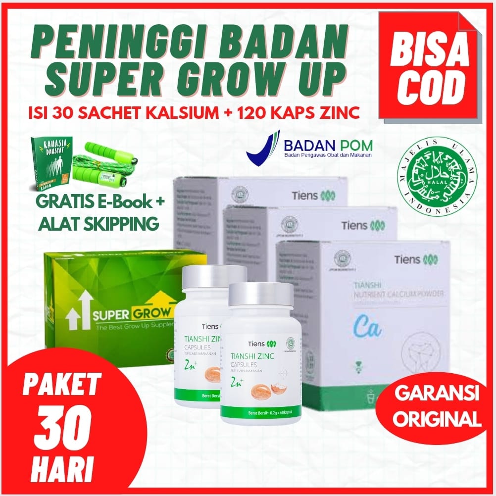 Super Grow Up Original - Paket 30 hari Peninggi Badan isi 30 sachet ...