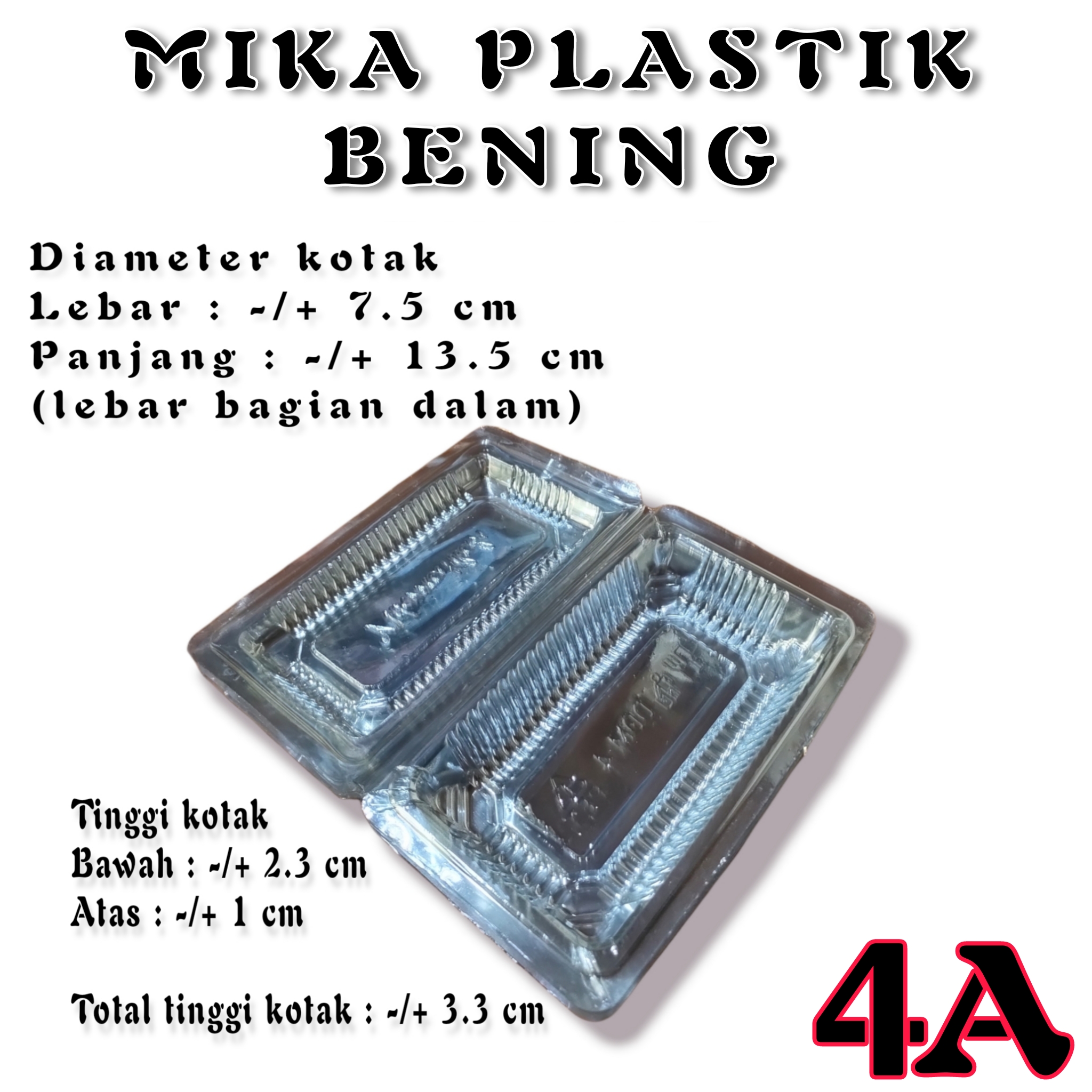 GNP Mika plastik ukuran 4A (isi 100 pcs) / kotak plastik / kotak kue ...