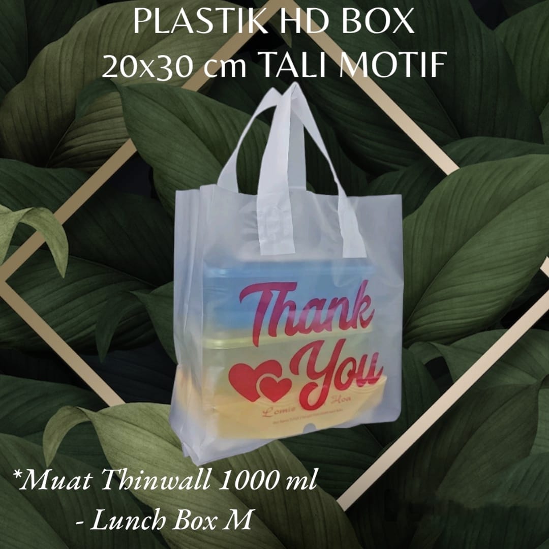 Kantong Plastik HD Box 20x30 cm Tali Motif Thank You Pink Termurah isi ...