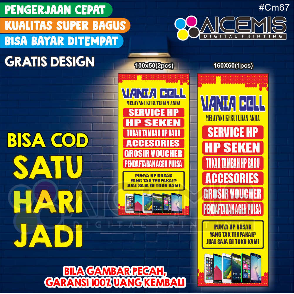 spanduk 1 hari jadi / spanduk banner etalase konter pulsa / spanduk ...