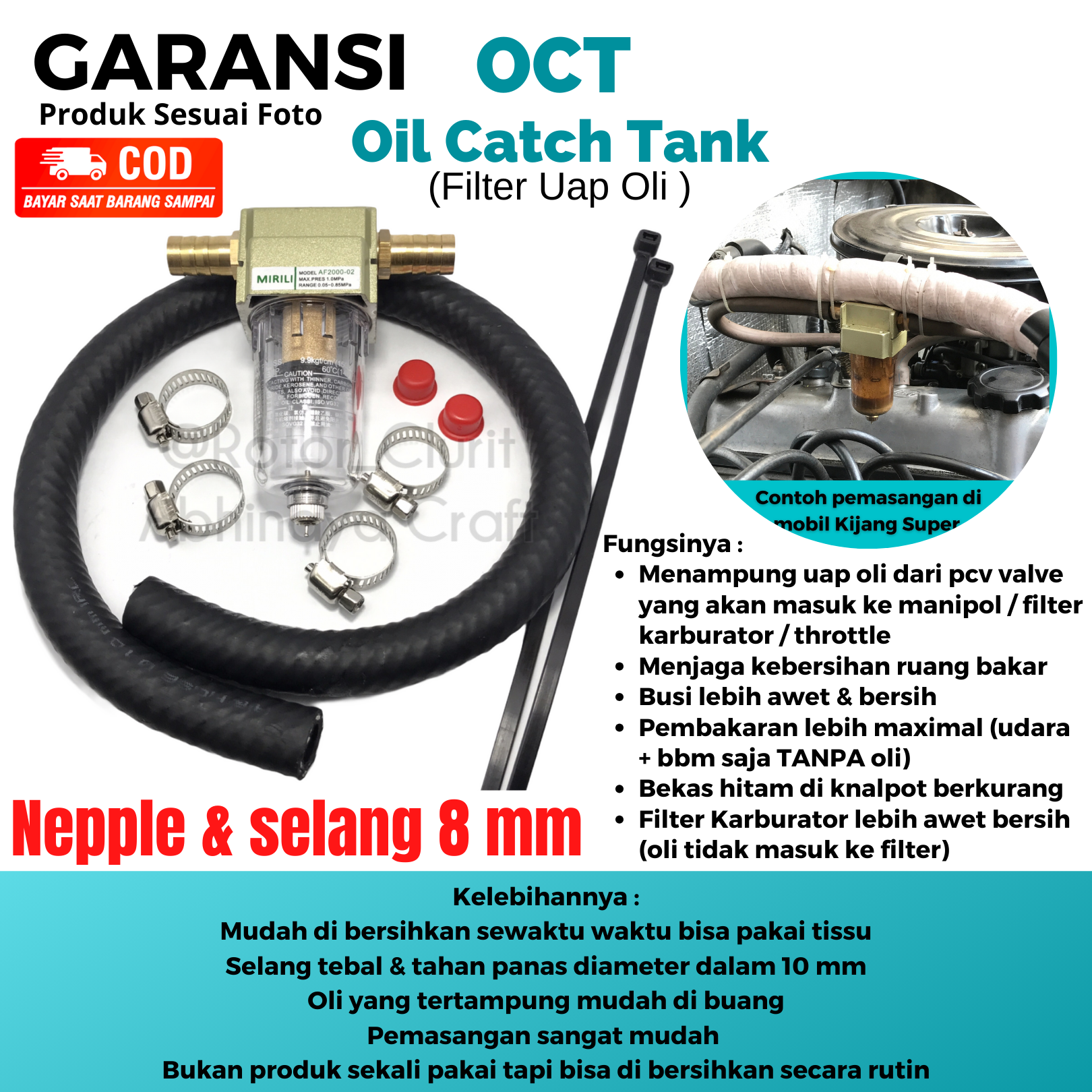 OCT Filter Uap Oli Mesin Variasi Sparepat Mobil Penampung Uap Oli Mesin ...