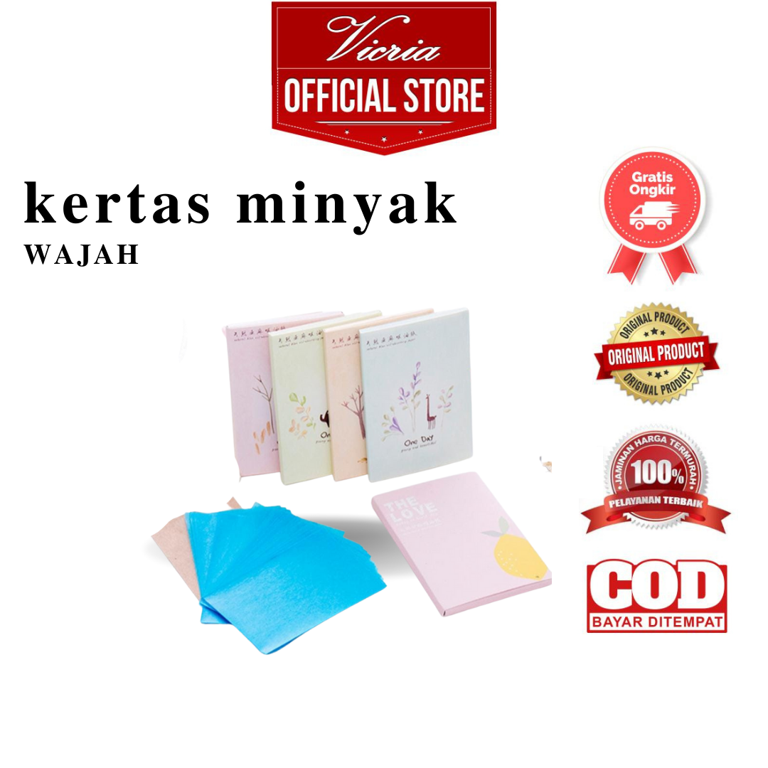 -VICRIA- Kertas minyak wajah kertas wajah face oil control paper ...