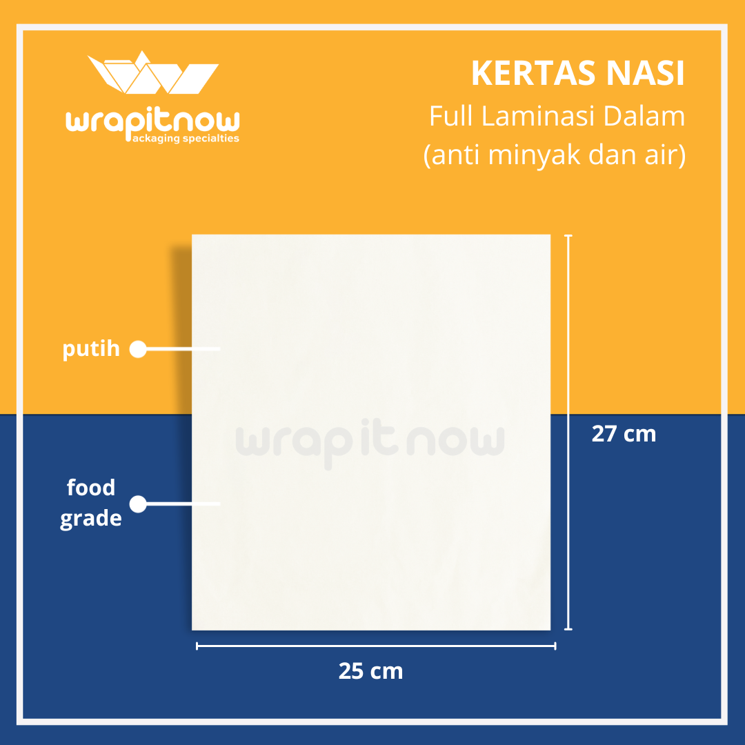 [isi 100 pcs] Kertas Nasi 25x27 Warna Putih / Kertas Nasi KFC Kertas ...
