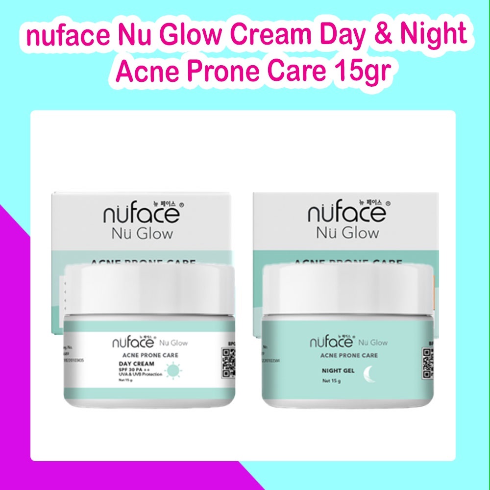 NUFACE Nu Glow Cream Day & Night Acne Prone Care 15gr - Cream Untuk Kulit Berminyak & Berjerawat ...