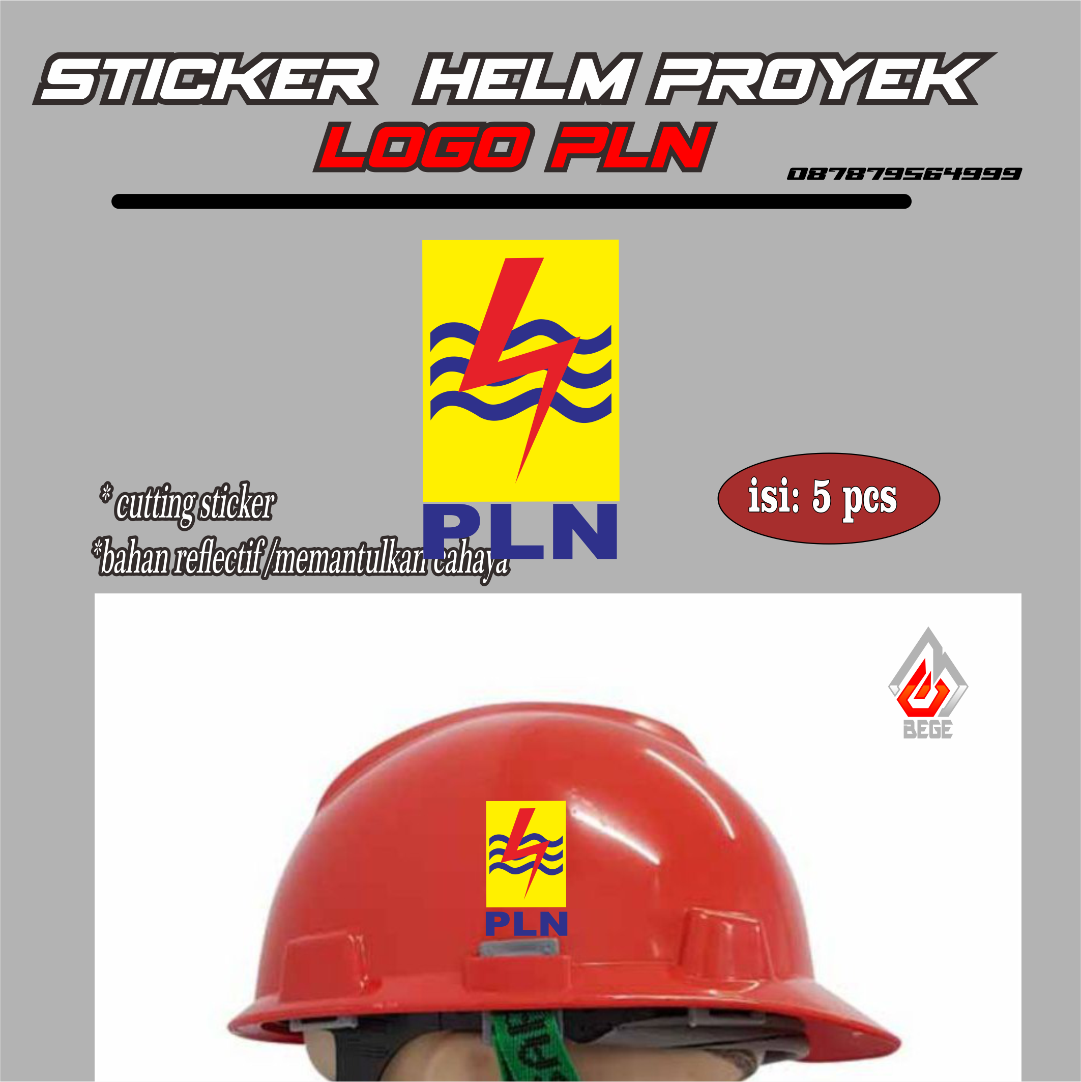 5 PCS Sticker logo PLN untuk helm proyek | Lazada Indonesia