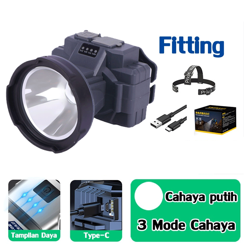 Iradiasi 30000m Penerangan terus menerus selama 800 jam LED senter ...